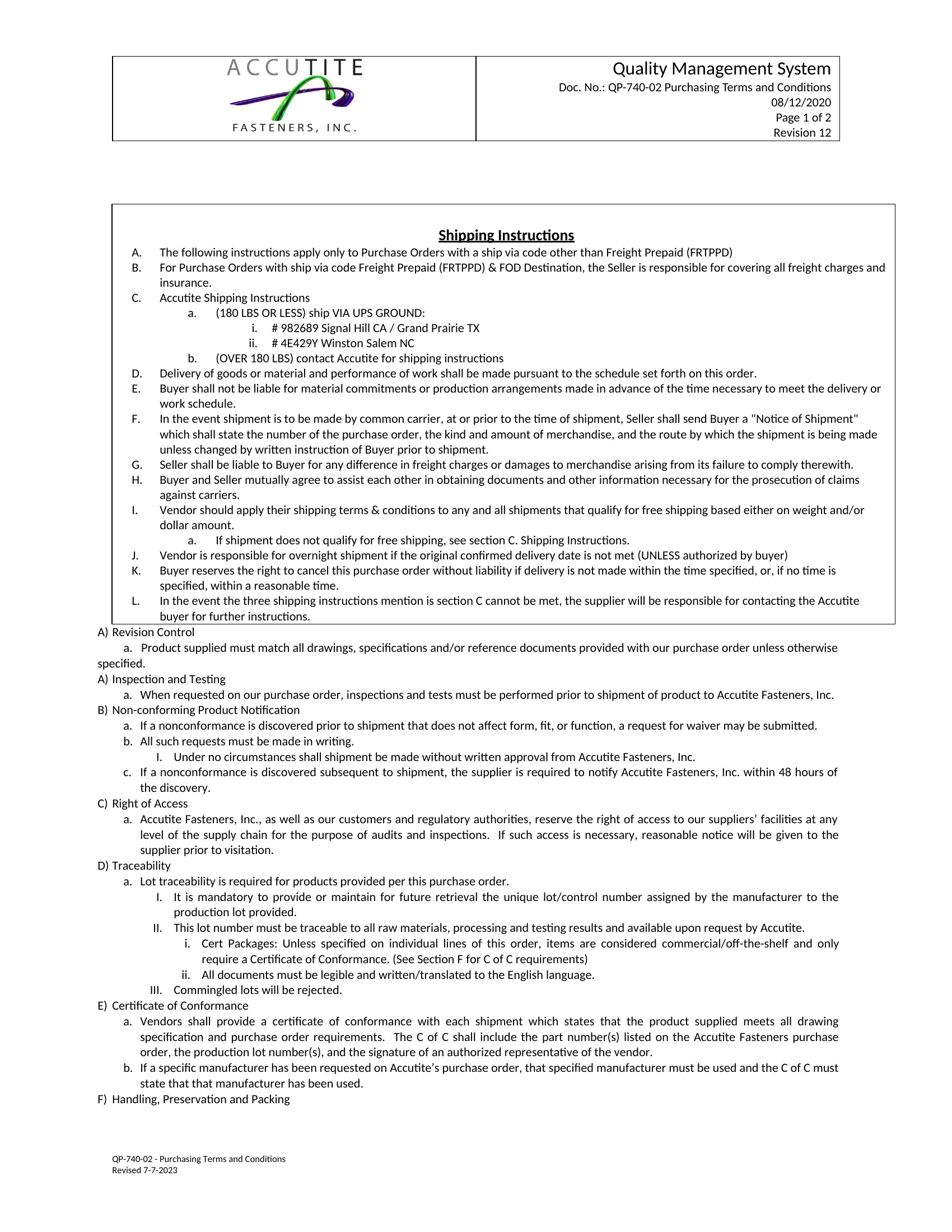 Company Resources | ACCUTITE FASTENERS, INC. • 1-800-488-7634