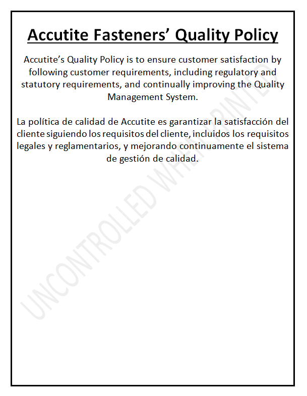 Company Resources | ACCUTITE FASTENERS, INC. • 1-800-488-7634